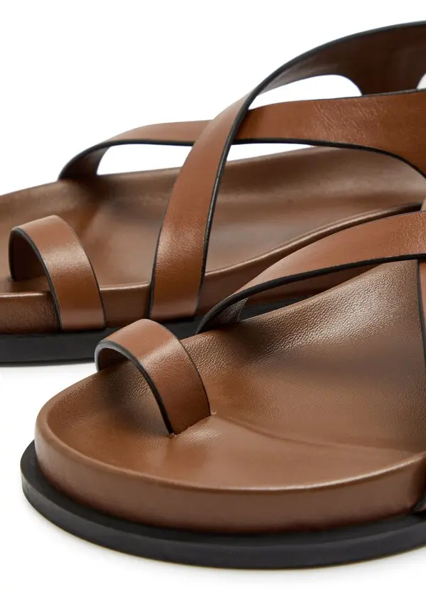 A.emery Jalen Slim Leather Sandals - Brown