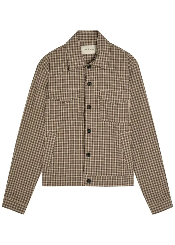 Oliver Spencer Checked Stretch-cotton Jacket