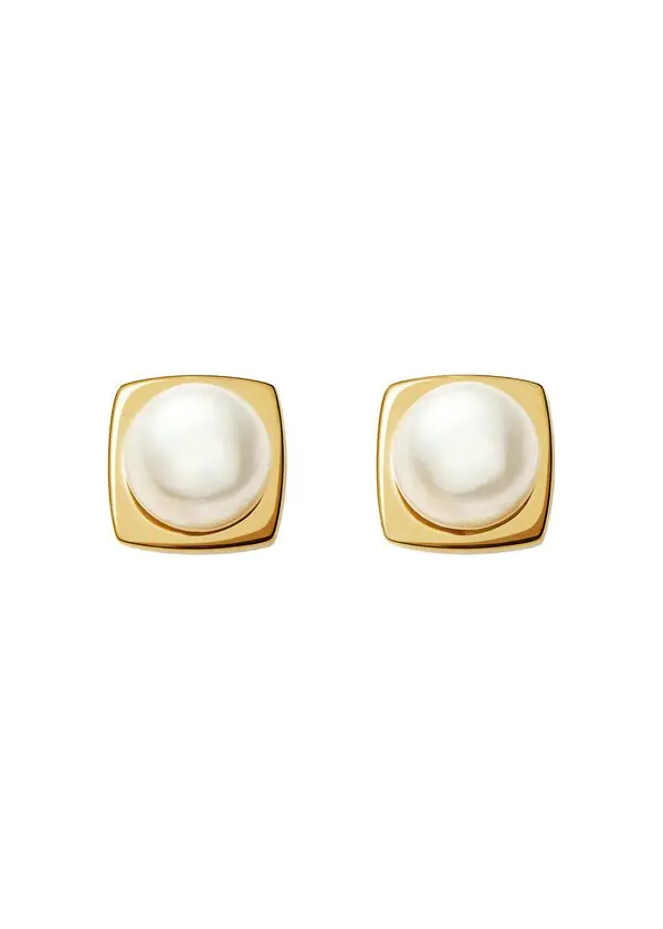 MISSOMA Pearl Square 18kt -plated Stud Earrings - Gold