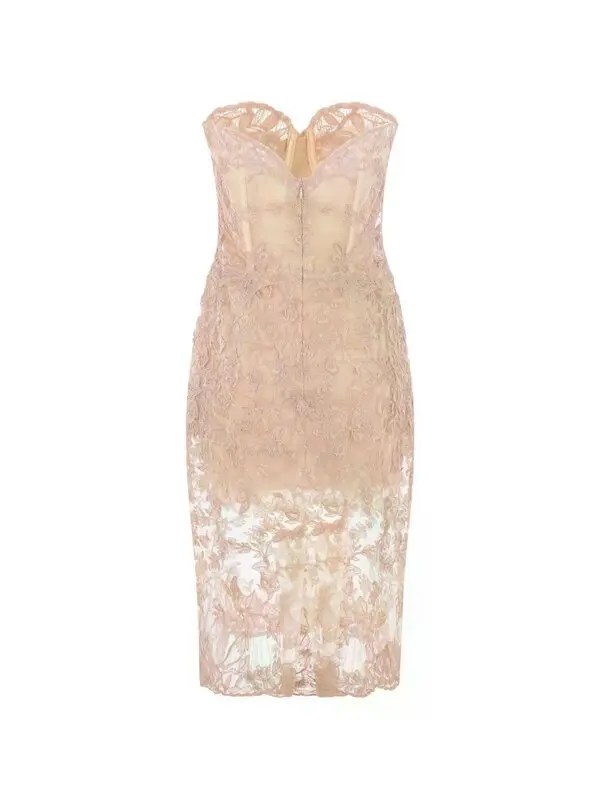 Ermanno Scervino Floral Lace Bustier Midi Dress