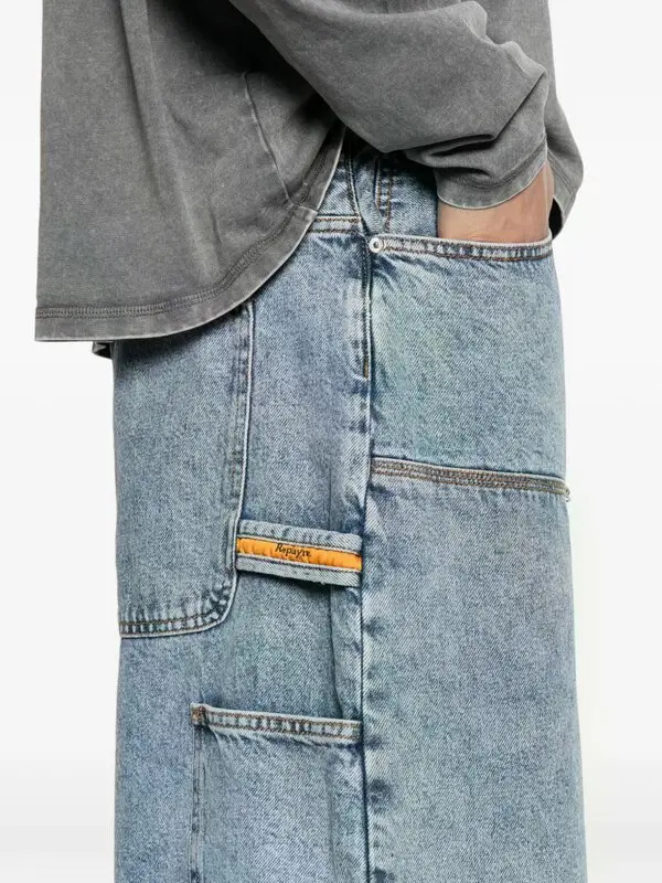 REPLAY Panelled Frayed-hem Shorts