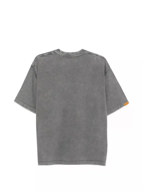 REPLAY Logo-embroidered Acid-wash T-shirt