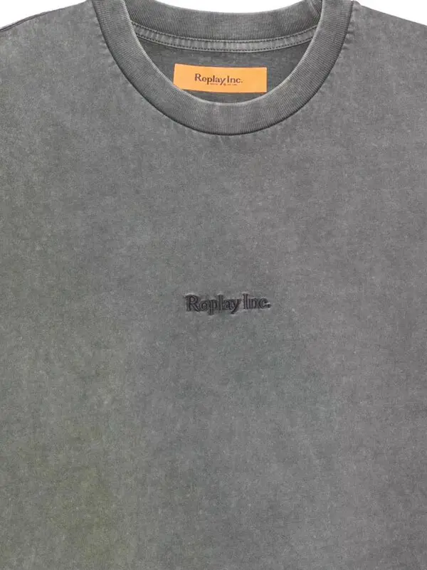 REPLAY Logo-embroidered Acid-wash T-shirt