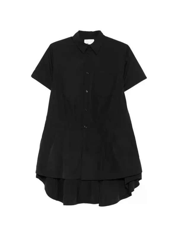 Noir Kei Ninomiya Layered Midi Dress With Pleated Trim - Black