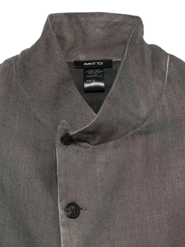 Avant Toi Button-up Funnel Neck Blazer