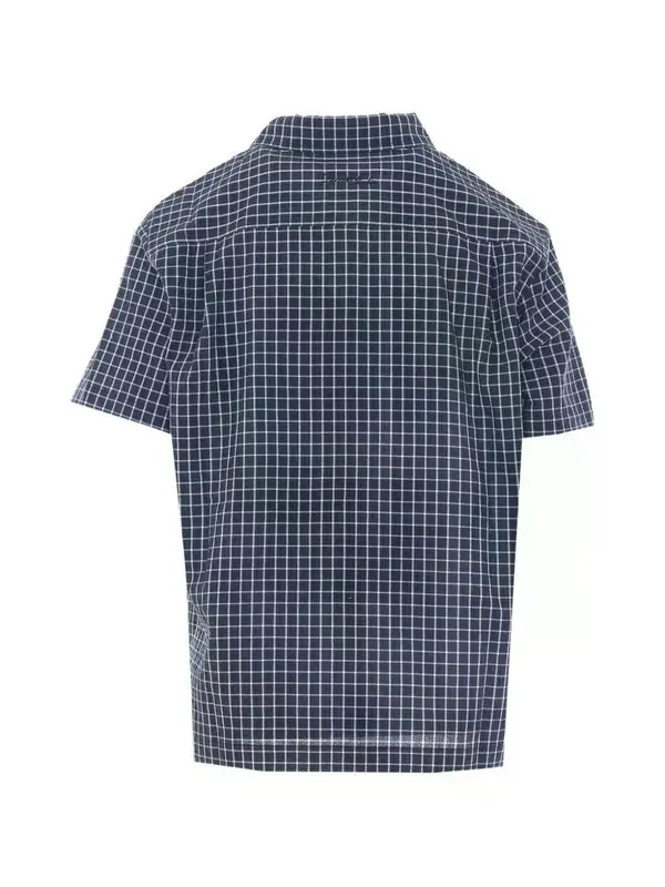 DUNST Check-pattern Short-sleeve Shirt - Black