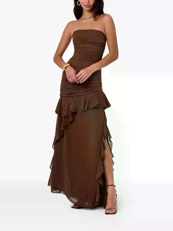 NICHOLAS Viola Strapless Ruffled Maxi Dress