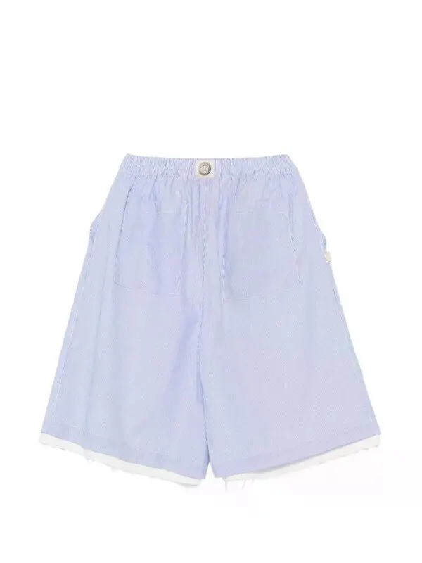 PAURA Striped Raw-cut Shorts