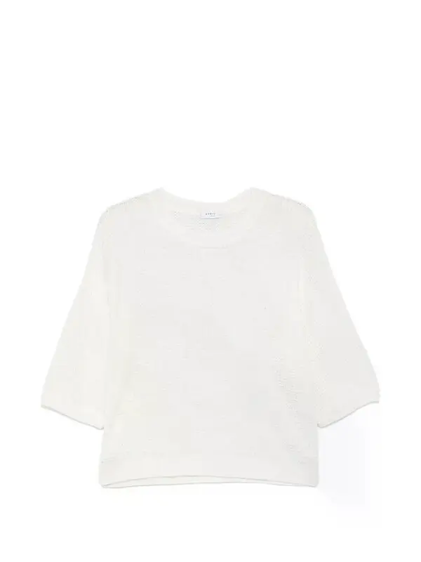 Akris Open-knit Short-sleeve Sweater - Neutrals