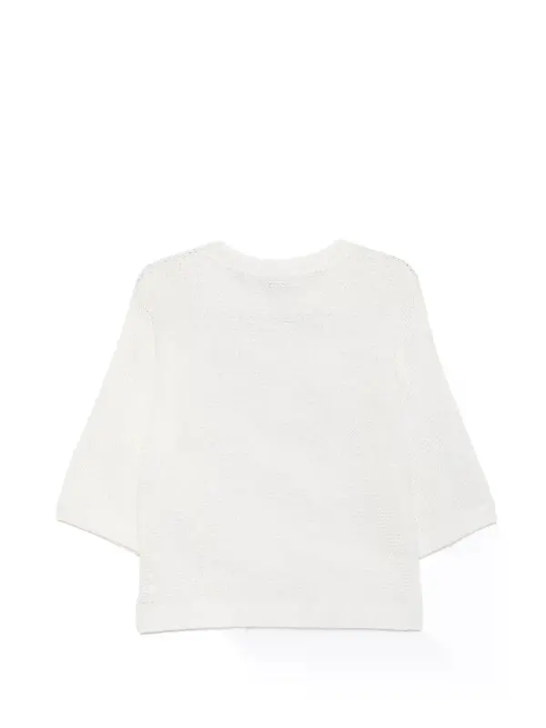 Akris Open-knit Short-sleeve Sweater