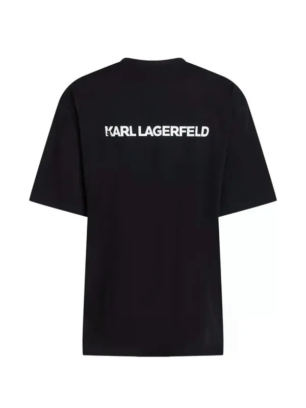 Karl Lagerfeld Logo Print Cotton T-shirt - Black
