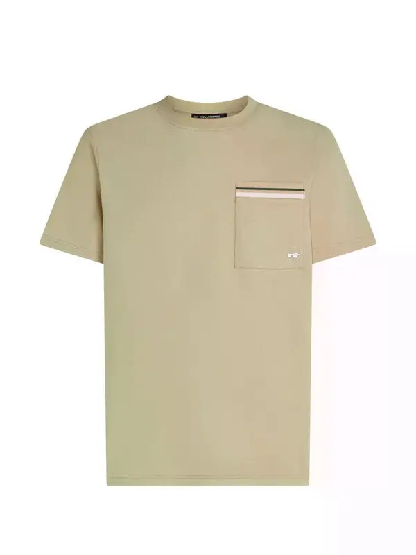 Karl Lagerfeld Ikon Stripe Pocket T-shirt - Neutrals
