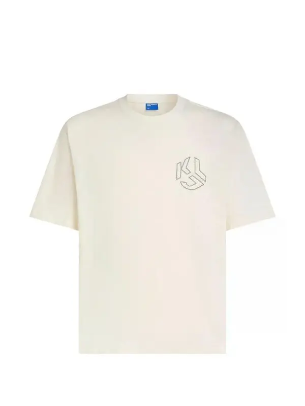 Karl Lagerfeld Logo-embroidery T-shirt - Neutrals