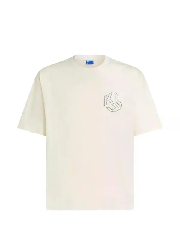 Karl Lagerfeld Distressed Monogram Boxy T-shirt - Neutrals