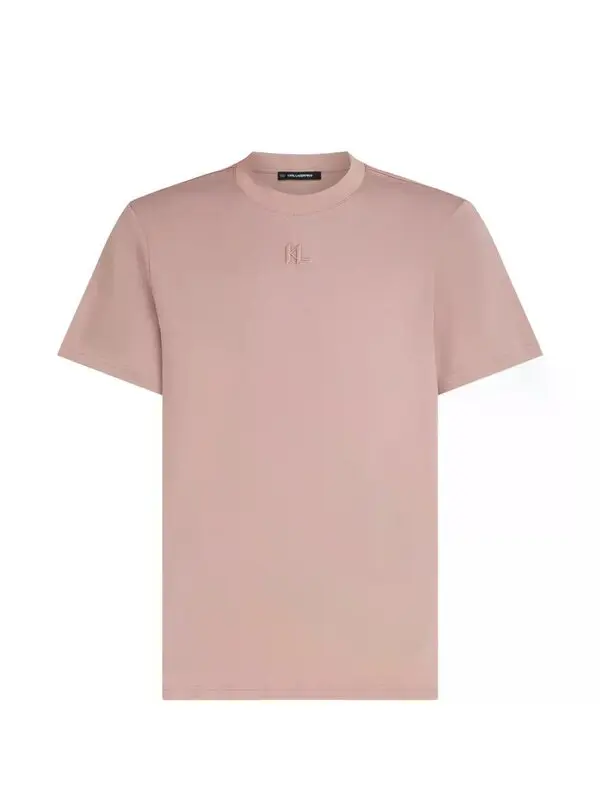 Karl Lagerfeld Logo-embroidered T-shirt - Pink