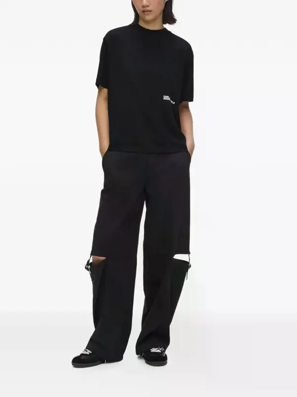 Karl Lagerfeld Regular-fit T-shirt With Flocked Floral Detail
