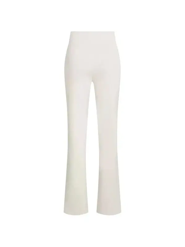 Karl Lagerfeld Logo Plaque Crossover Waistband Trousers - White