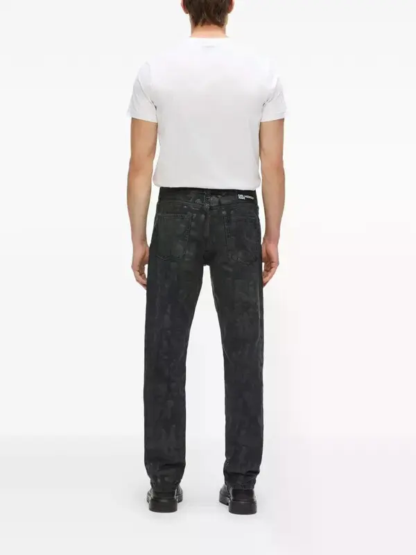 Karl Lagerfeld All-over Logo Print Straight Leg Jeans
