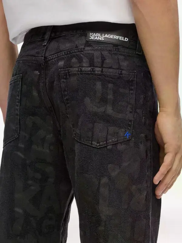 Karl Lagerfeld All-over Logo Print Straight Leg Jeans