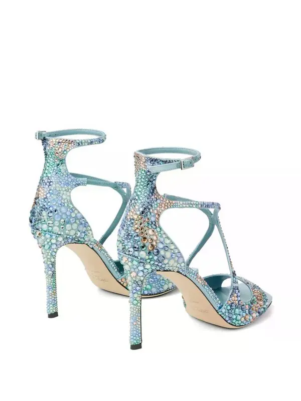JIMMY CHOO Azia 95 Crystal-embellished Sandals - Blue