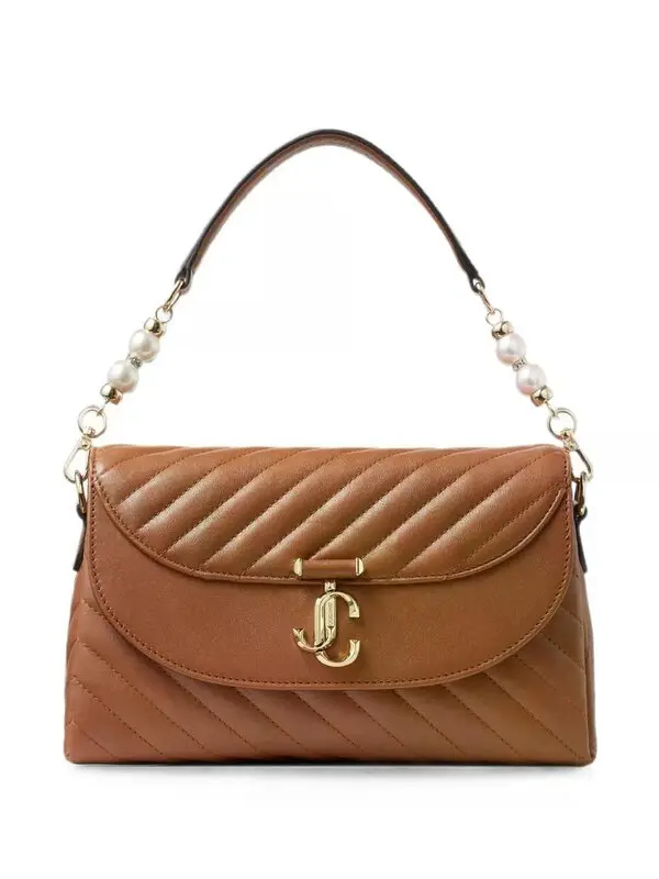 JIMMY CHOO Curve Top Handle Shoulder Bag - Brown