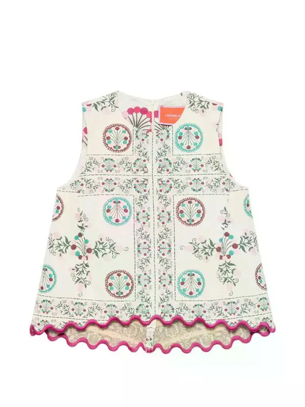 La DoubleJ Sleeveless Floral Print Blouse - Neutrals