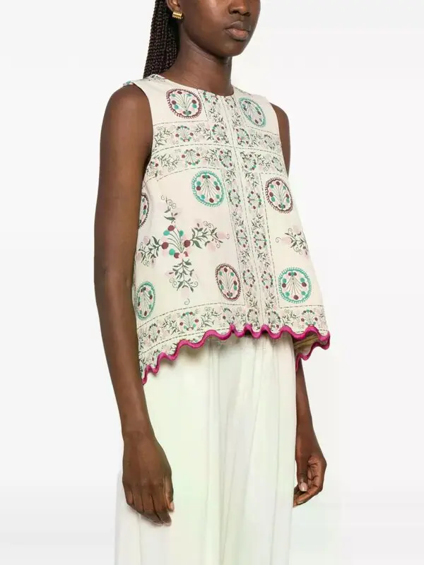 La DoubleJ Sleeveless Floral Print Blouse