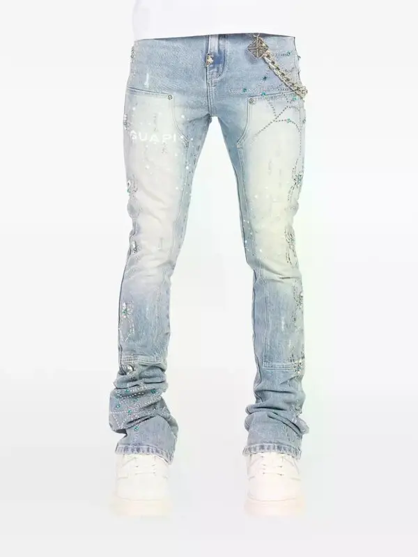 GUAPI Spider Motif Slim-fit Jeans