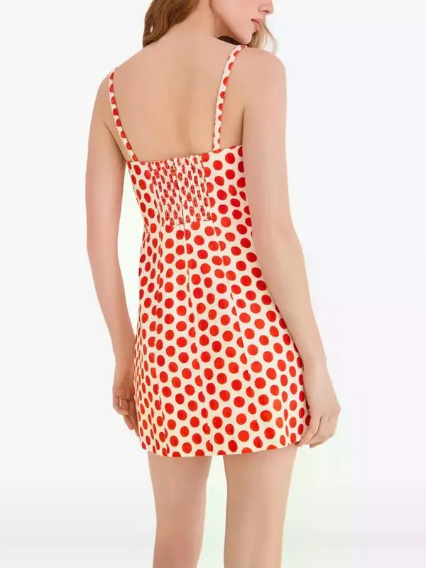 Cara Cara Claudine Polka-dot Mini Dress - White