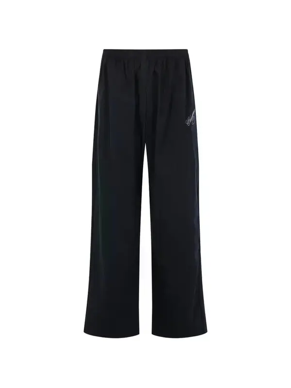 WILLY CHAVARRIA Logo-embroidered Elasticated-waist Trousers - Black