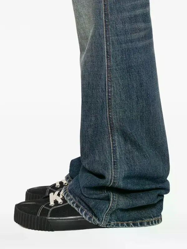 NUMERI Faded Effect Whiskered Jeans
