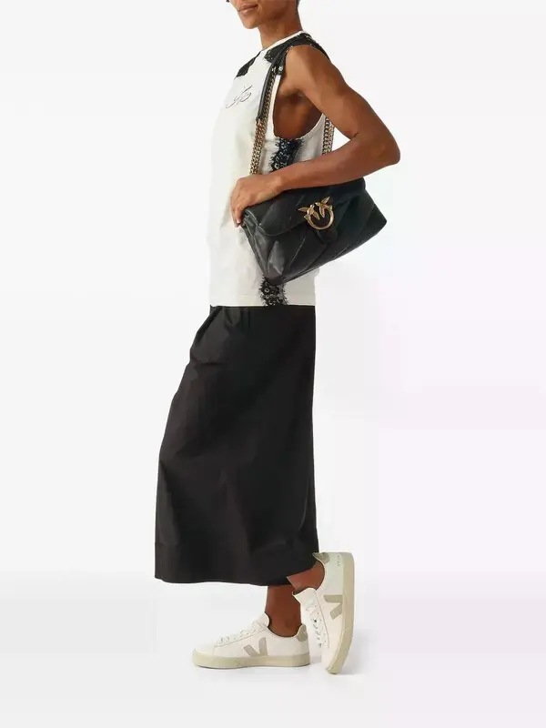 Pinko Lace-trim Logo Print Top