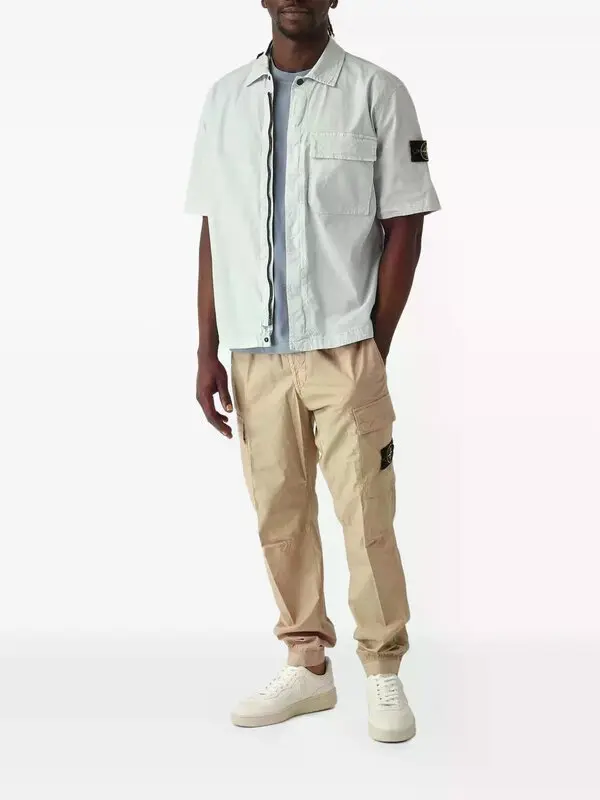 Stone Island Logo-patch Zip-up Shirt