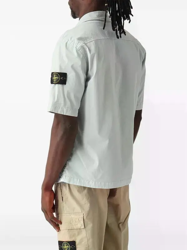 Stone Island Logo-patch Zip-up Shirt