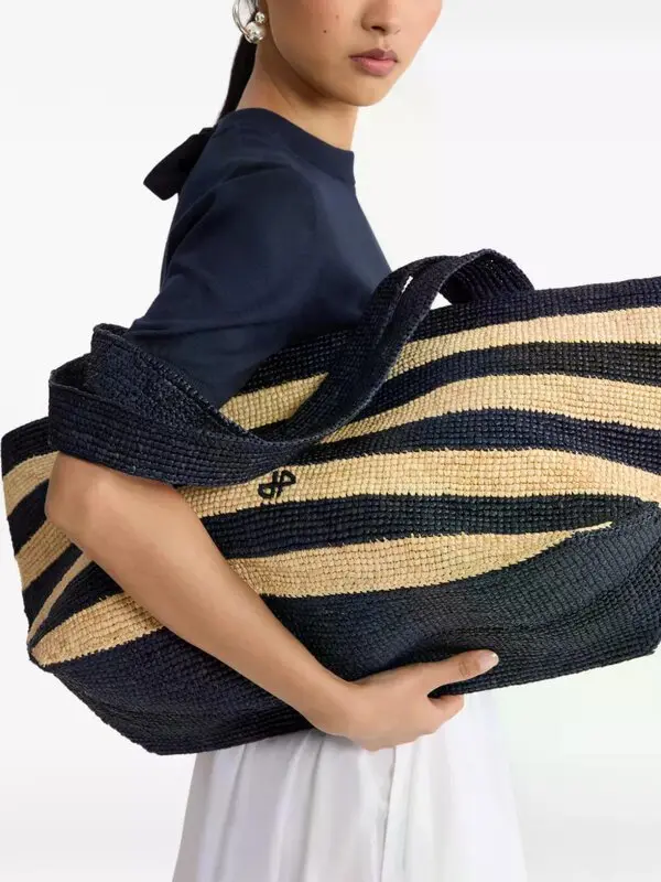 PATOU Trapeze Striped Tote Bag