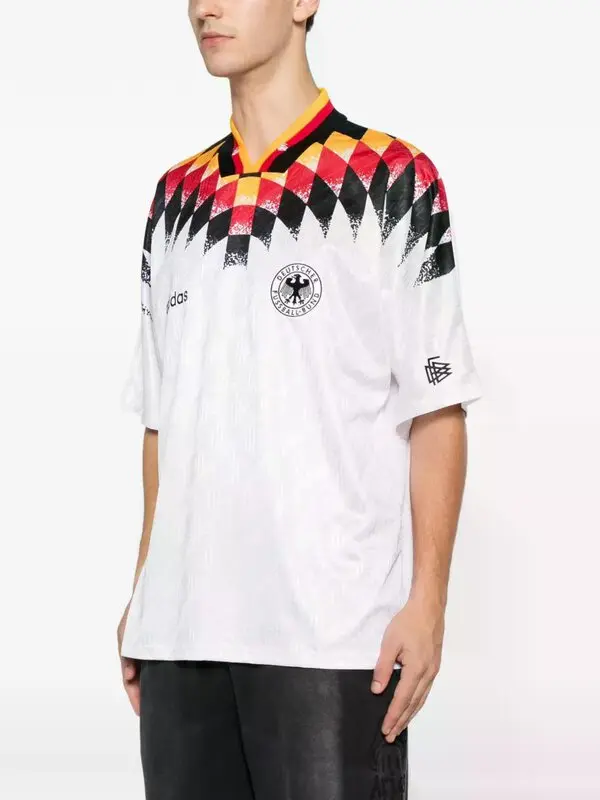 Adidas Diamond-print V-neck T-shirt