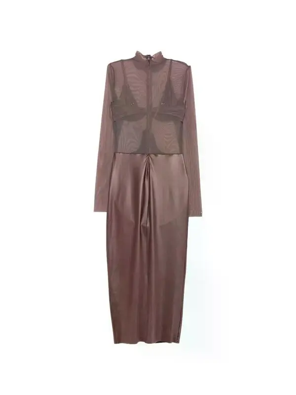 MAZZEI Mesh-panelled Long-sleeve Dress