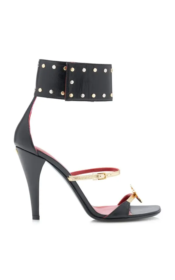 Valentino Garavani Studded Leather Ankle Strap Sandals - Black