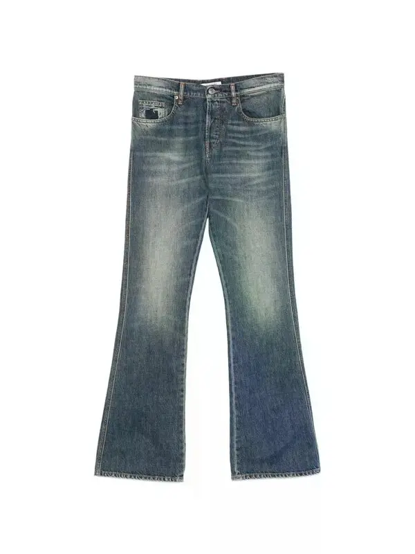 NUMERI Faded Effect Whiskered Jeans