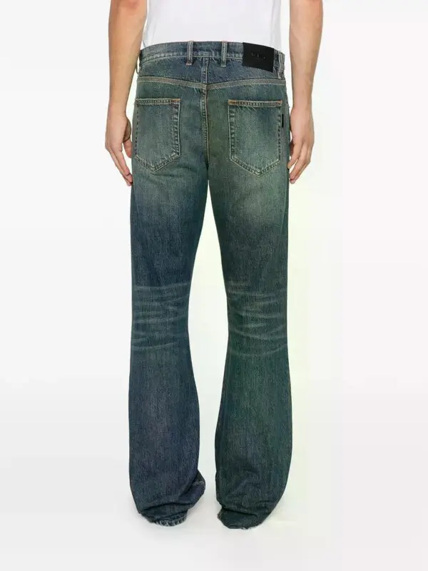 NUMERI Faded Effect Whiskered Jeans