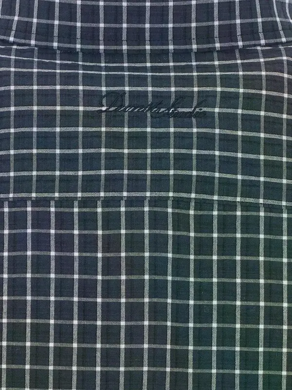 DUNST Check-pattern Short-sleeve Shirt - Black