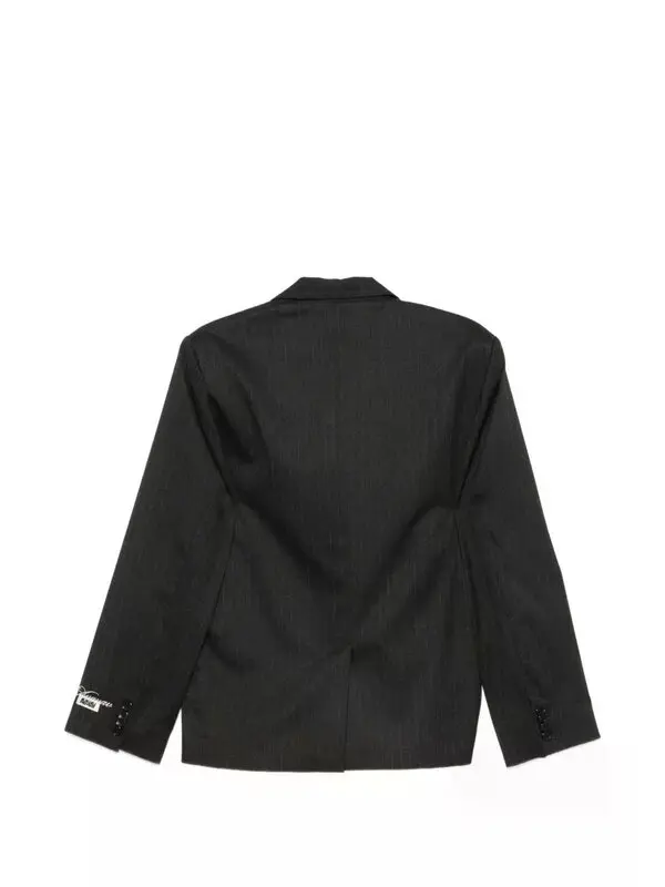 AVAVAV Pinstripe Gathered Detail Blazer