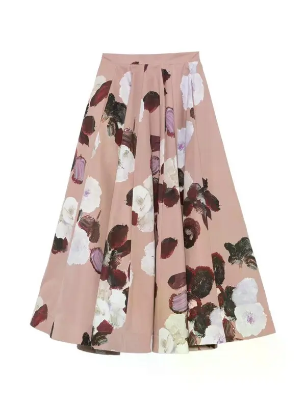 Antonio Marras Floral Print Pleated Midi Skirt - Pink