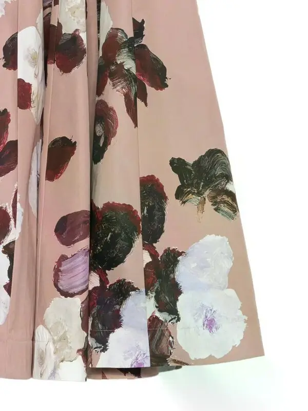 Antonio Marras Floral Print Pleated Midi Skirt - Pink