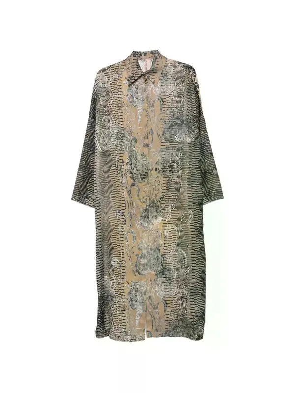 Antonio Marras Floral Print Striped Maxi Dress - Brown