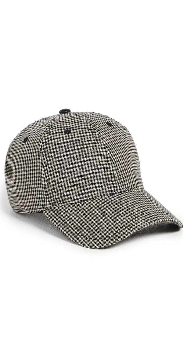 Rag & Bone Harlow Baseball Cap - Black Gingham