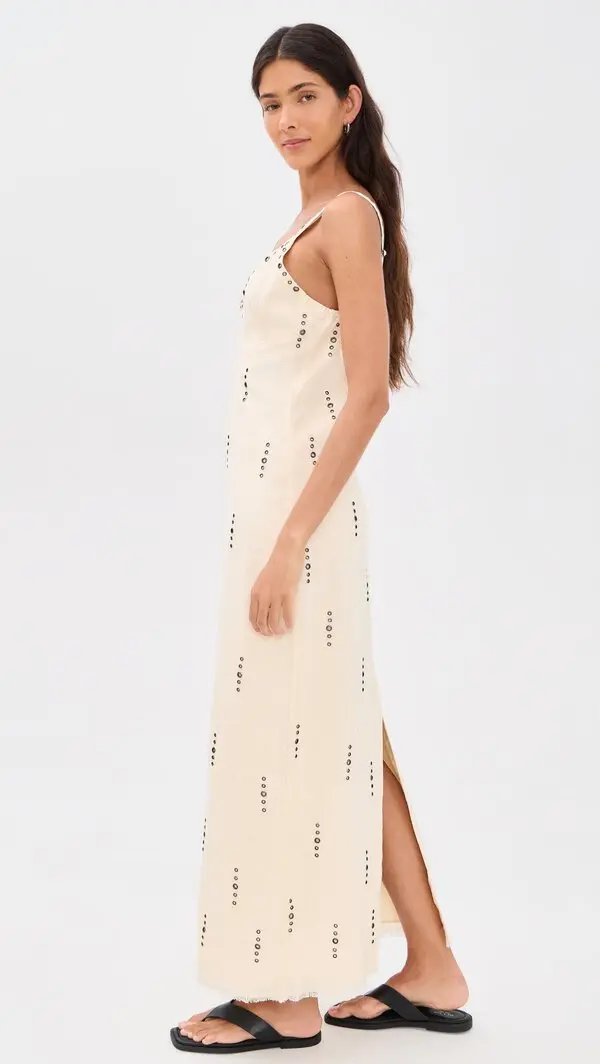 Rag & Bone Aubrey Maxi Dress With Grommet Accents - Ivory