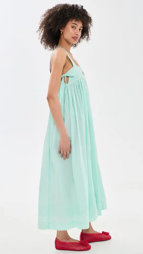 DAMSON MADDER Sleeveless Midi Dress With Embroidered Logo