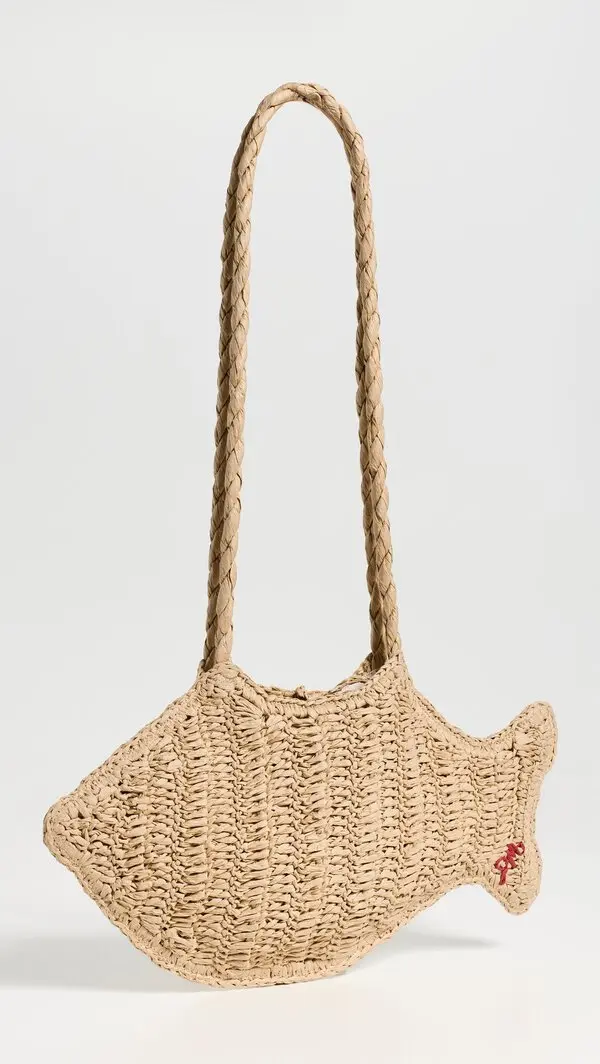 DAMSON MADDER Raffia Fish Bag