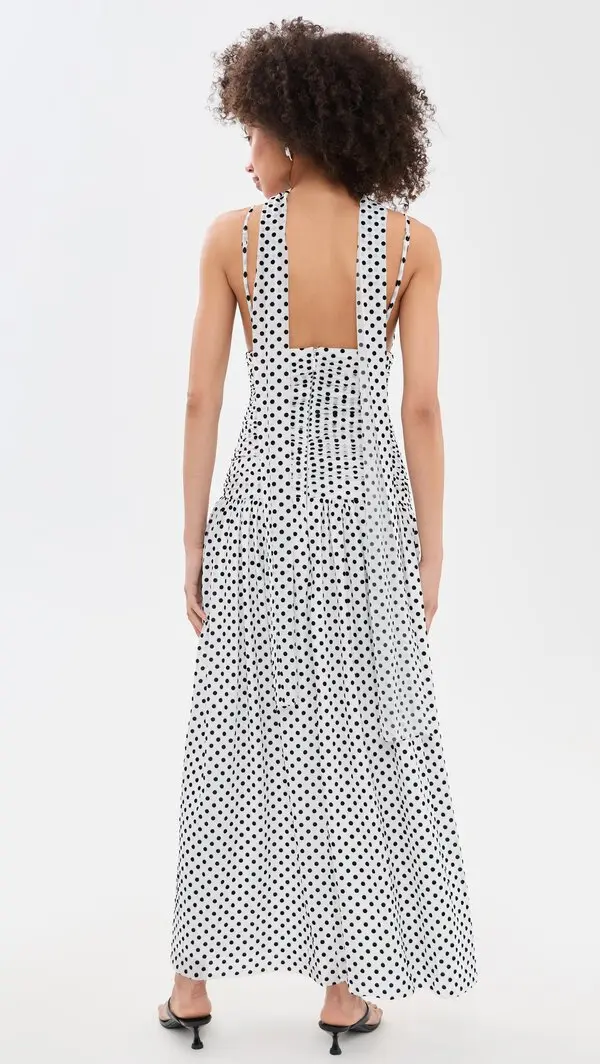 ANOTHER GIRL Polka Dot Mesh Maxi Dress With Scarf